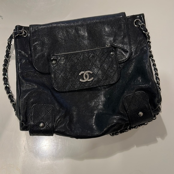 CHANEL | Bags | Chanel Pocket In The City Jumbo Flap Caviar Chain ...